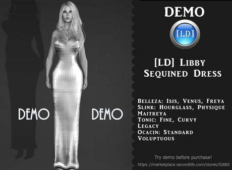 Second Life Marketplace - DEMO [LD] Libby Sequined Dress